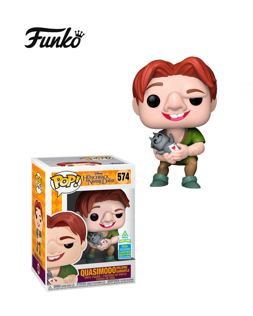 Funko Pop! (Disney - The Hunchback of Notre Dame) Quasimodo Holding Ga ...